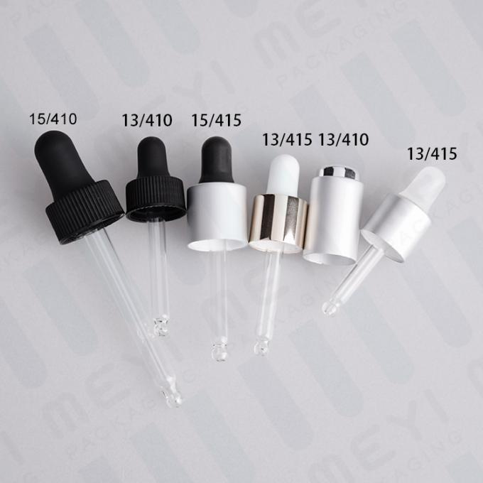 Black Ribbed PP Plastic Dropper Cap 15/410 For Glass Tube Bottles