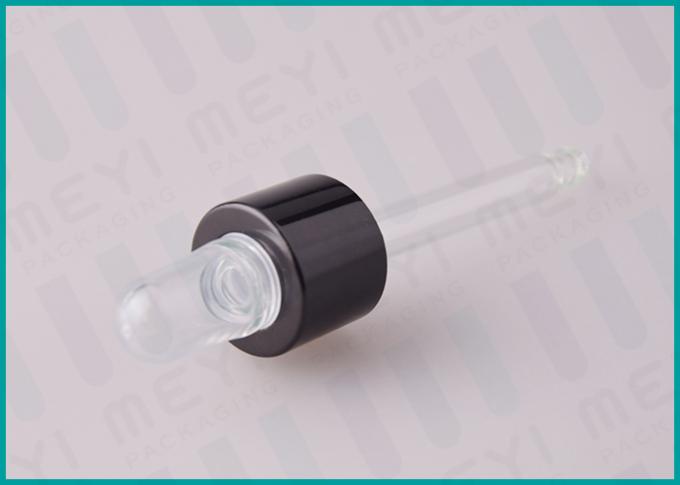 18/410 Aluminum Sheathed Glass bottle Dropper With Clear Transparent ...