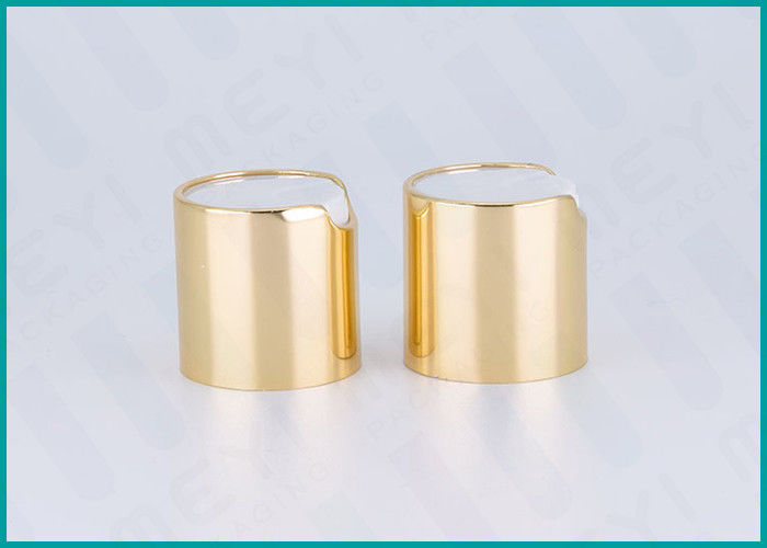 Gold Disc Top Cap 24/410 With White Top Cap Dispenser Cap For Shampoos