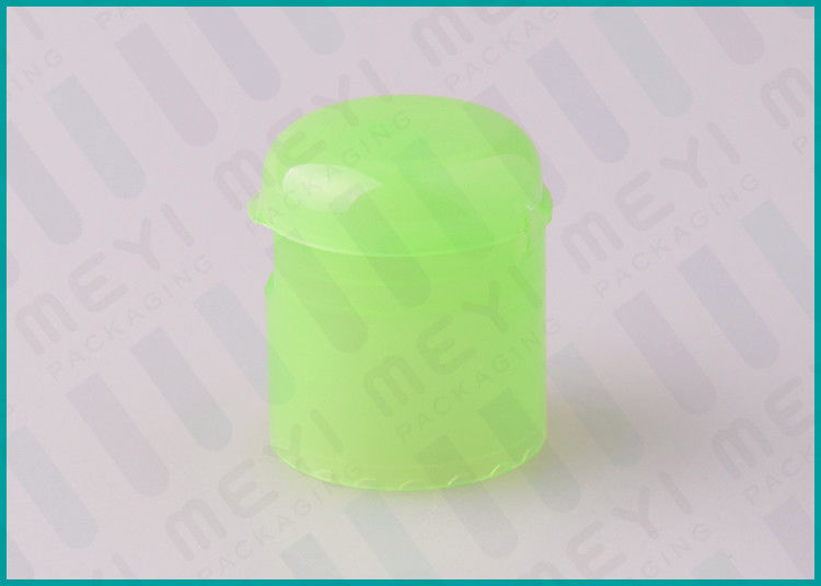 Green Flip Top Cap / PP Plastic Flip Caps For Skin Care Lotion Bottles