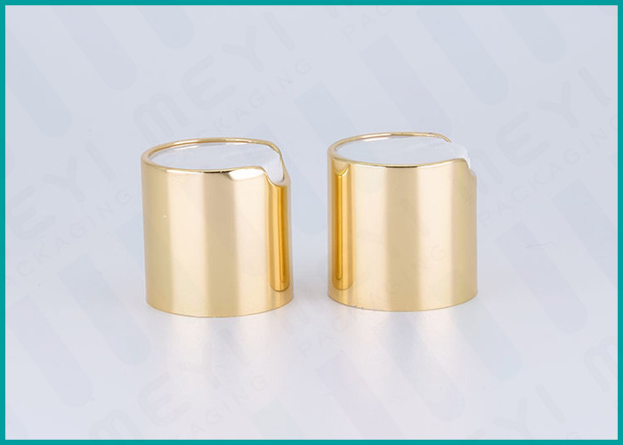 Gold Disc Top Cap 24/410 With White Top Cap Dispenser Cap For Shampoos