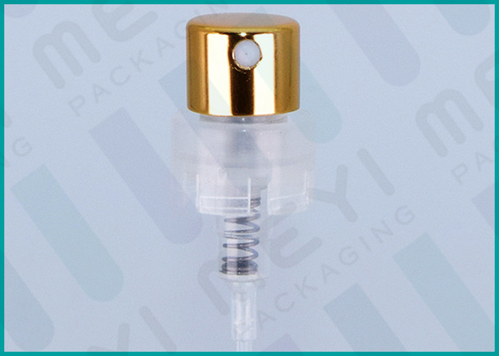 Gold Perfume Spray Pump / Comfortable Crimp Spray Pump For Fine Spray Mist