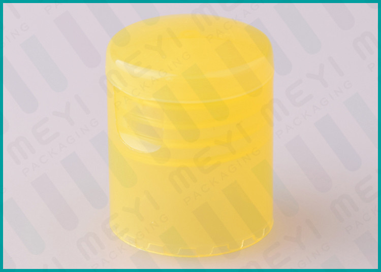 22/415 Yellow Flip Top Cap , Non Spill Shampoo Bottle Cap For Daily Use